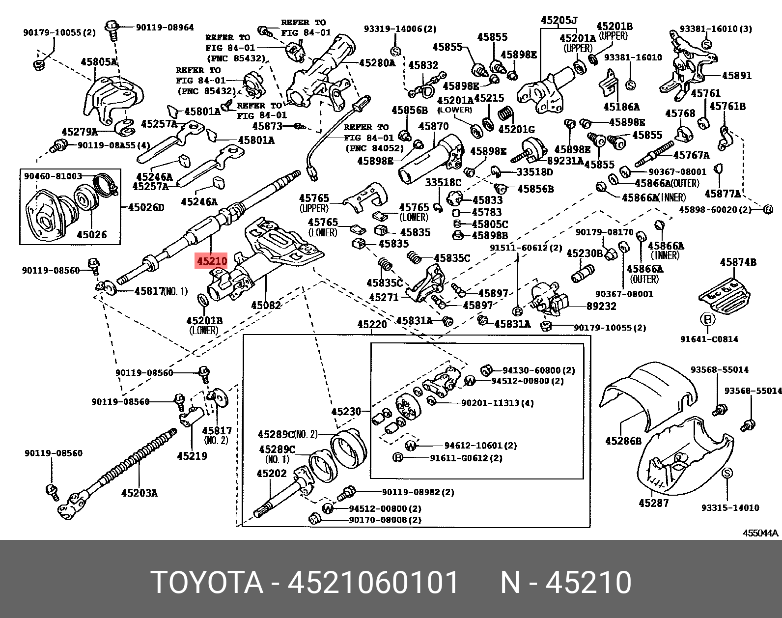 Genuine OE steering column shaft, 4521060101 for TOYOTA 45210-60101 | eBay