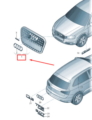 AUDI Q3 8U Radiator Grille 8U0853651B T94 8U0853651BT94 NEW GENUINE ...