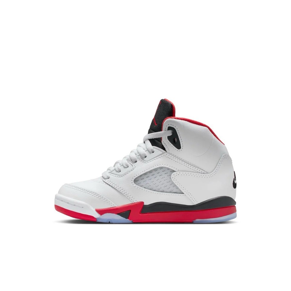 NIKE AIR JORDAN 5 RETRO "FIRE RED" - PRESCHOOL SIZE 12c | White/fire ...
