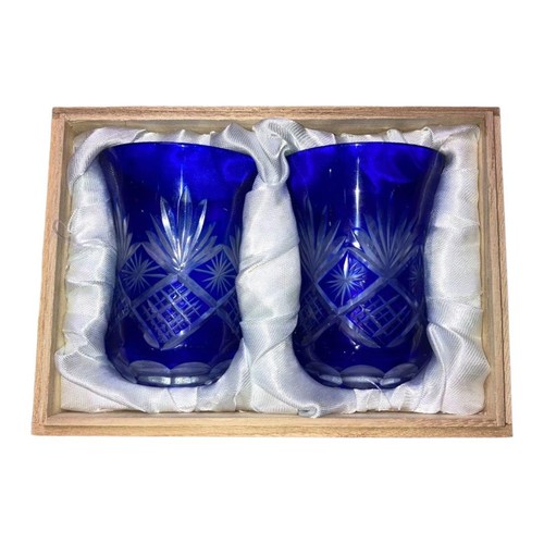 Paired Cutlet Glass Set Clear Crackle Glass 2pcs Used Excellent ...