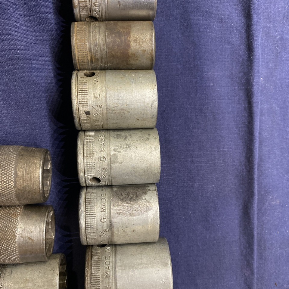 Early Rare Vintage Snap/On Socket Lot 37 PIECE Swivel, flex,adapter ...
