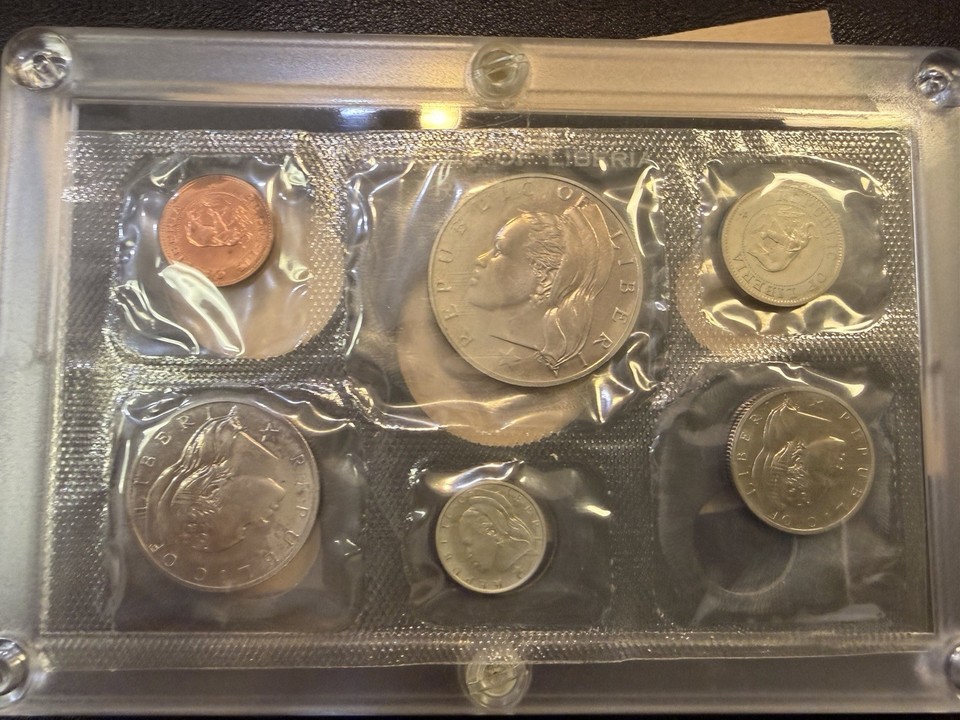 1970 Republic of Liberia 6 Proof Coins Set 1970 Rare Collection Proof ...