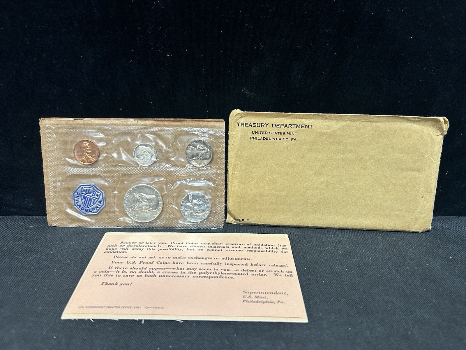 1957-P.C. Treasury Department United States Mint Philadelphia Coin Set ...