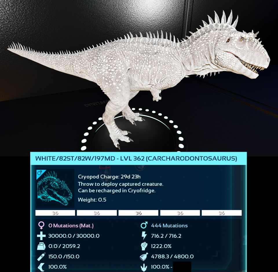 1005 MELEE (1222 100% IMP) CARCHAR ARK🌸 Survival Ascended ASA PVE(Carch ...