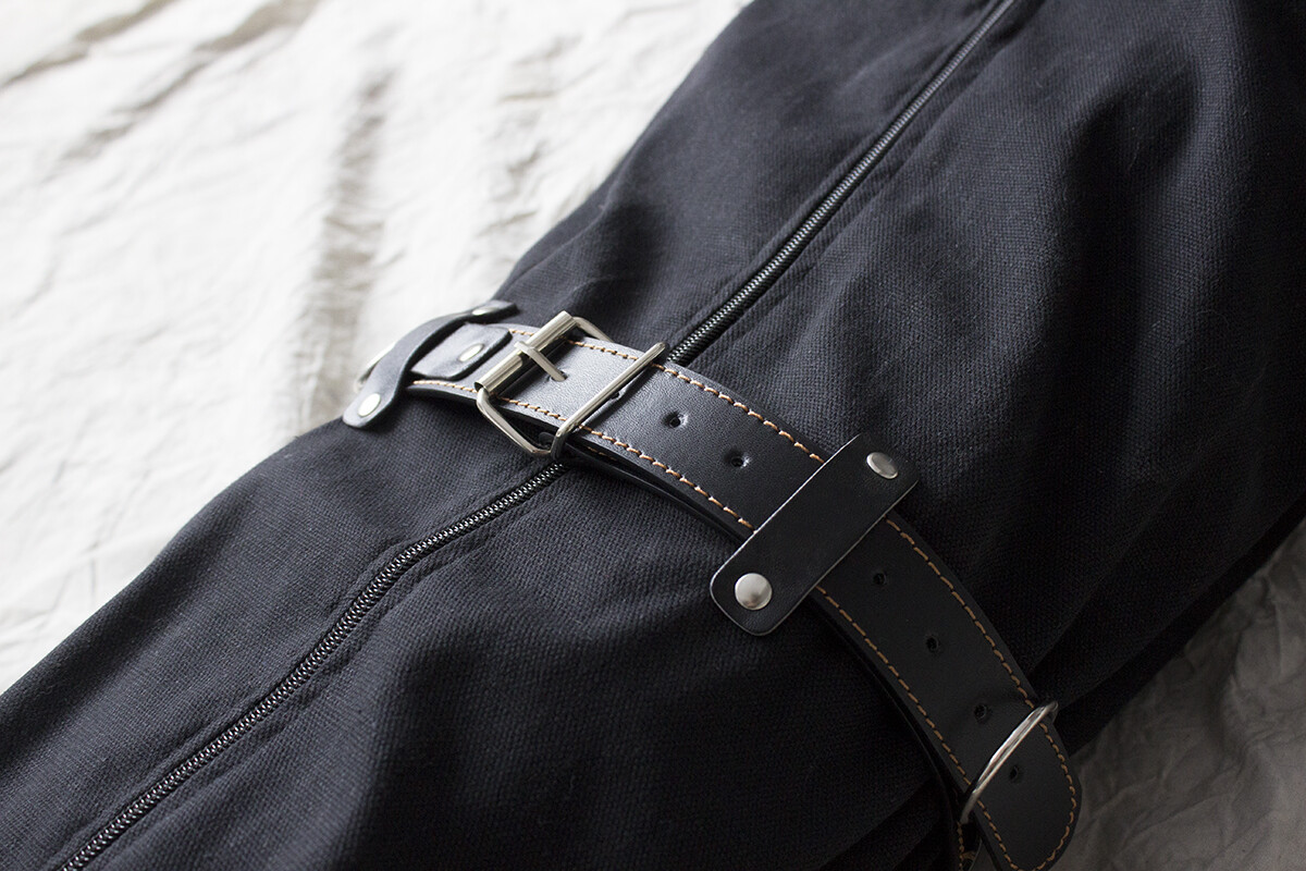 PU Leather belt Bondage Straight Jacket Sleep Sack Straitjacket Body ...