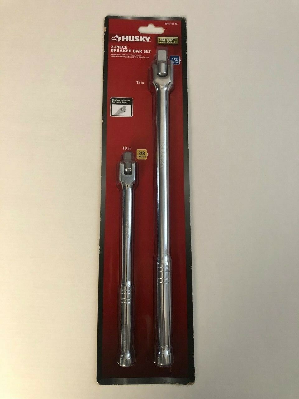 Husky 2-Piece Breaker Bar Set // 1/2-15" & 3/8-10" // & //1005 422337 ...