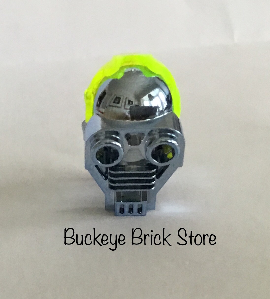 Lego Lot - 2 Minifig BLUE Chrome Helmets With Neon Green Visor Space ...