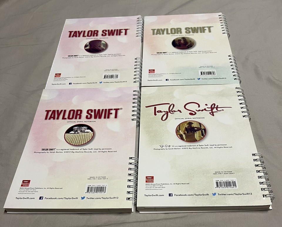 4 Taylor Swift 2012 Official Spiral Ruled Notebooks 8"×6" | eBay