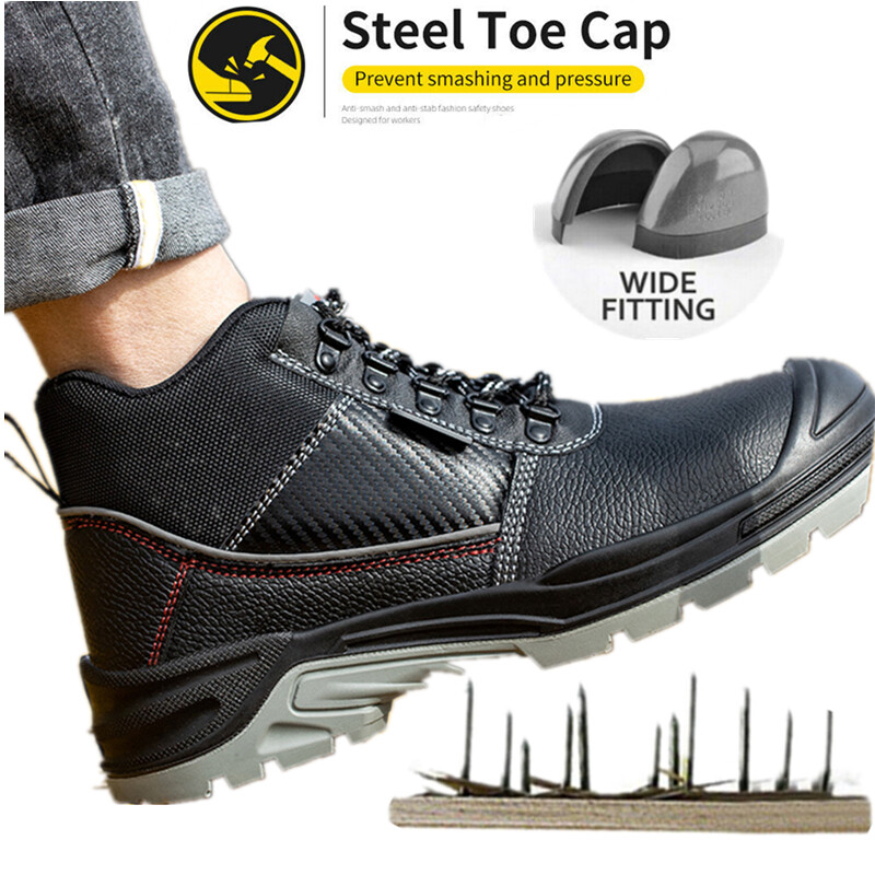 Mens Steel Toe Work Boots Anti-static Safety Waterproof Boots ...