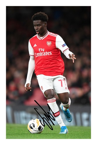 Bukayo Saka Signed Photo Print A4 Arsenal FC Football | eBay