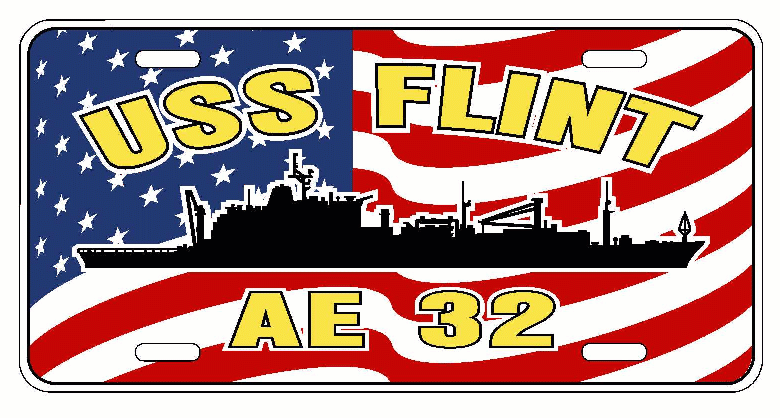 USS FLINT AE 32 License Plate U S Flag Military U S Navy USN PO6 | eBay