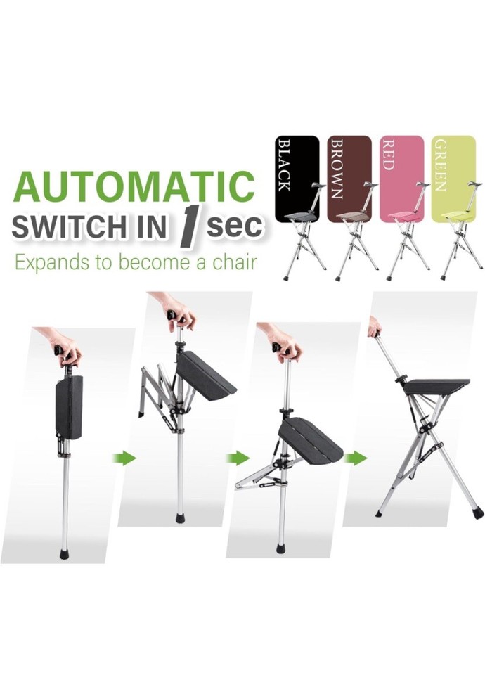 Ta-Da Chair Trekking Hiking Folding Walking Stick w/Seat 33.4” OPENBOX ...