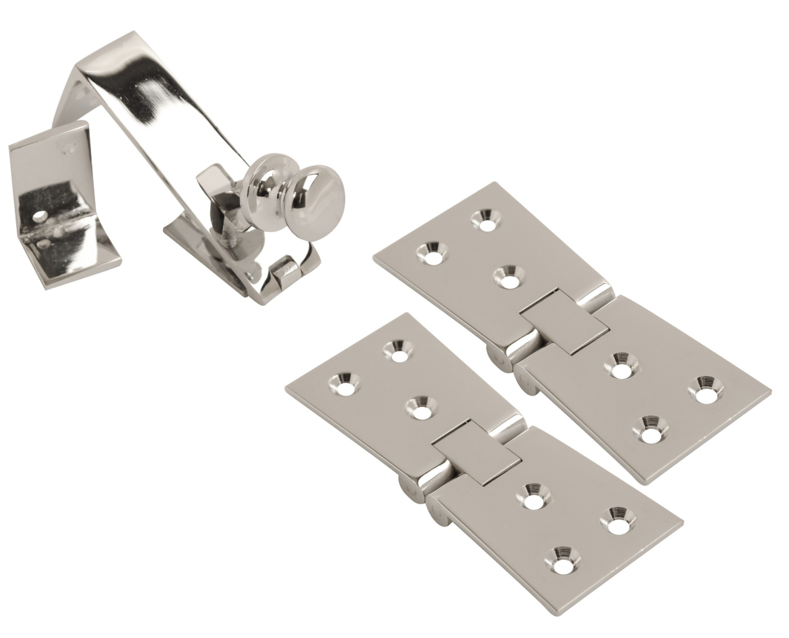 Heavy Duty Counterflap Hinges & Catch Chrome Brass Counter Flap Bar ...