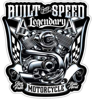 Build For Speed Legendary Motorcycle Biker Car Bumper Window Sticker ...