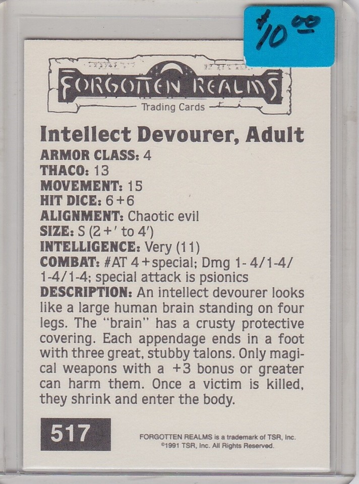 1992 ADVANCED DUNGEONS AND DRAGONS FORGOTTEN REALMS R2 INTELLECT ...