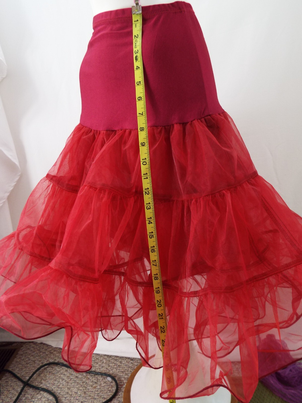 Crinoline Petticoat 1950s Red Slip tutu Skirt Dress S… - Gem