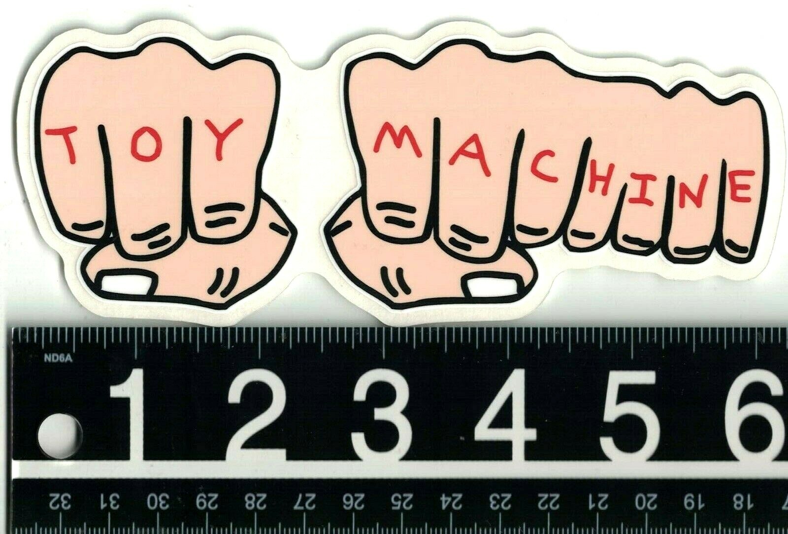 Toy Machine Fists Sticker 6.25 in x 2.5 in Multicolor Classic ...