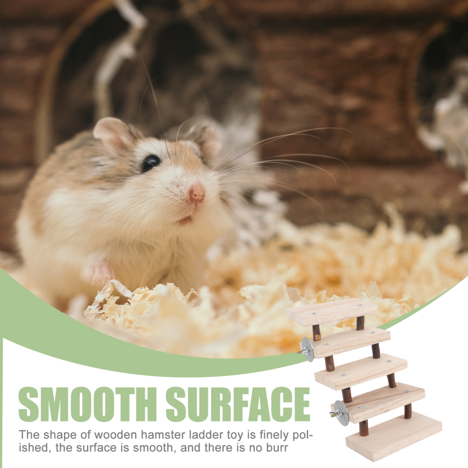 Wooden Hamster Ladder Climbing Toy for Small Animal Cage and Habitat ...