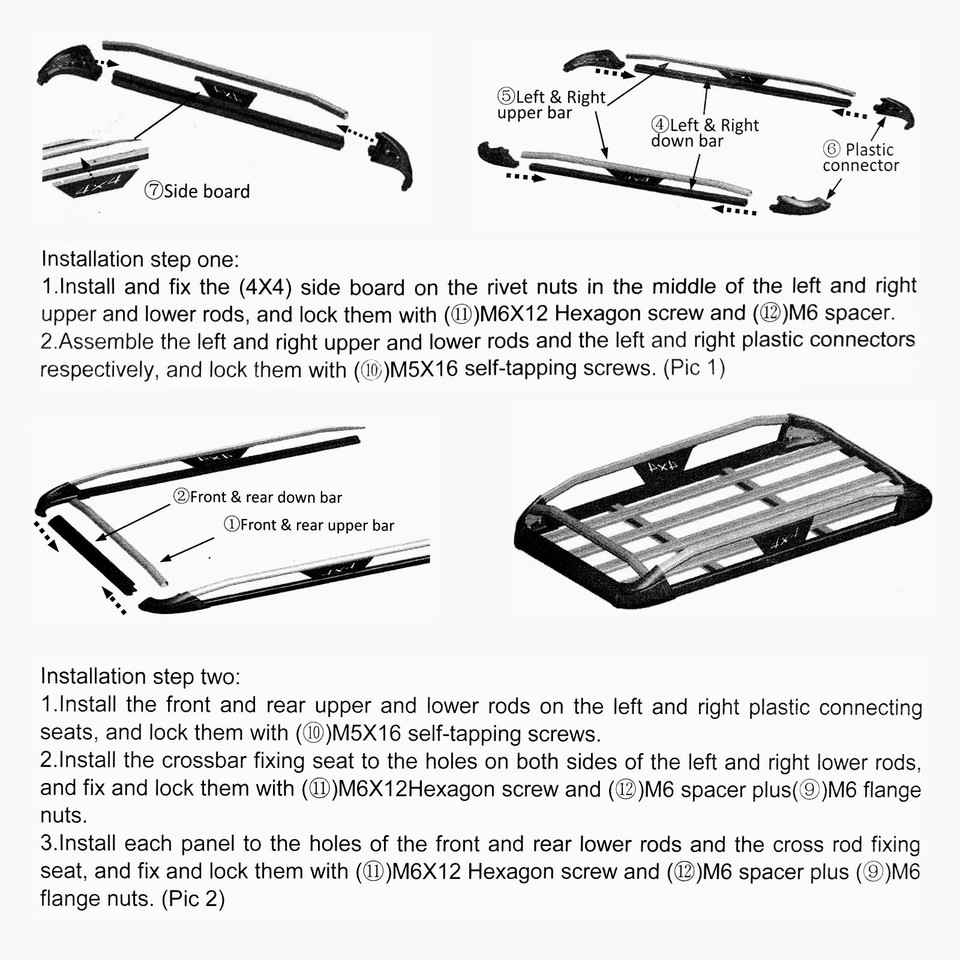 Roof Rack Luggage Cargo Basket + Cross Bars w/ LED Light For Chevy HHR ...