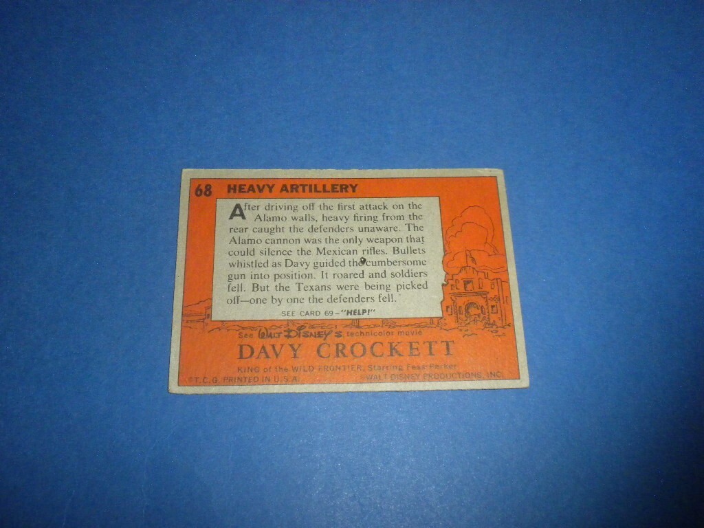 DAVY CROCKETT card #68 Topps 1956 Orange back WALT DISNEY movie FESS ...