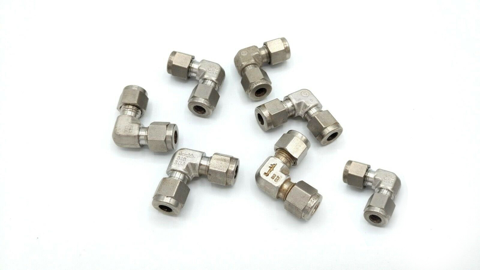 NEW!! LOT OF 7! Swagelok SS-400-9 Stainless Union Elbow, 1/4 in. Tube ...