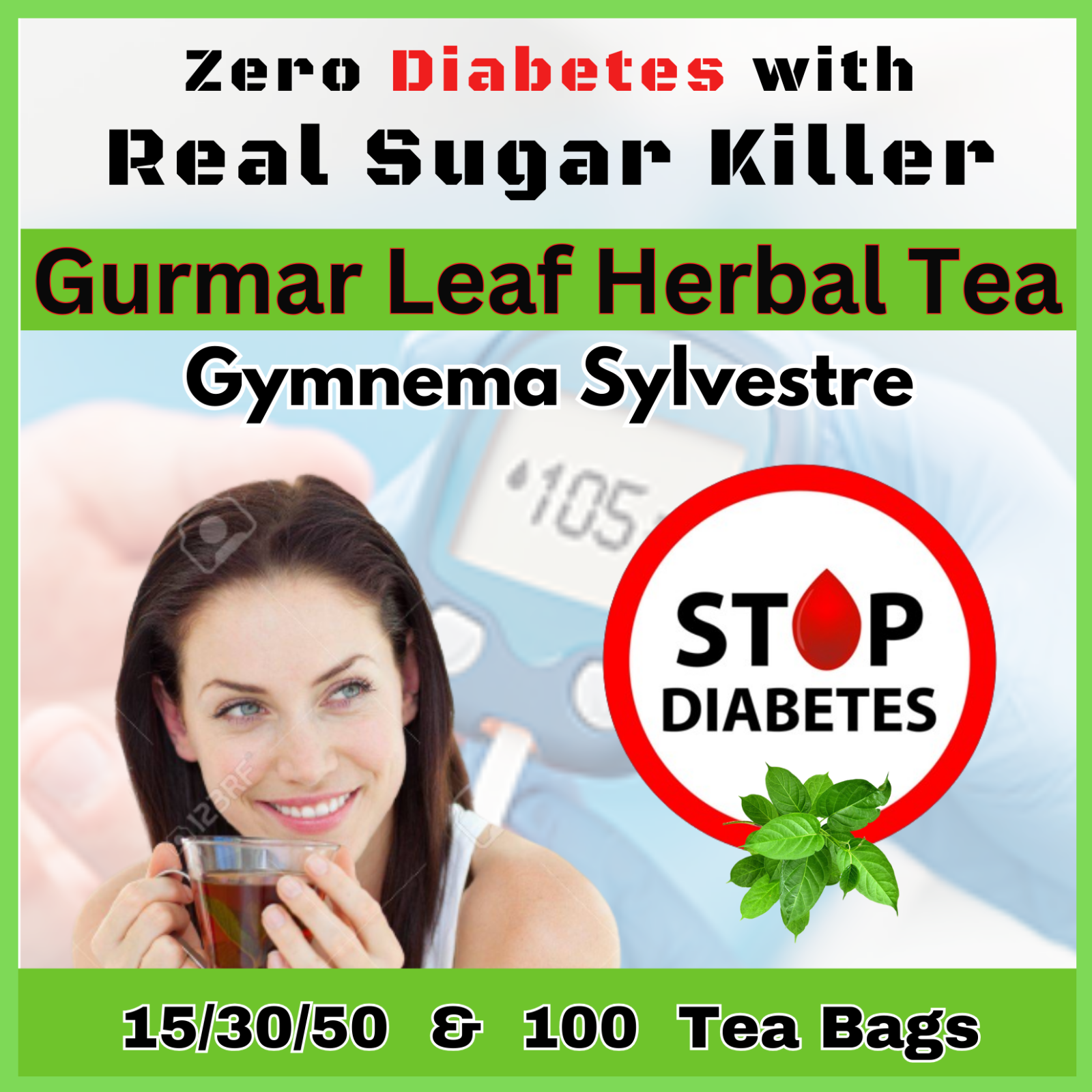 Gurmar Gymnema Sylvestre Tea Bags Blood Sugar Control Weight Loss ...