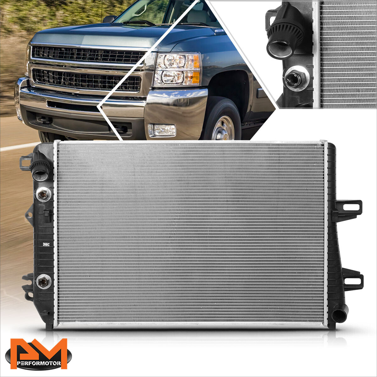 For 06-10 Silverado/Sierra 2500 3500 6.6L OE Style Aluminum Radiator ...