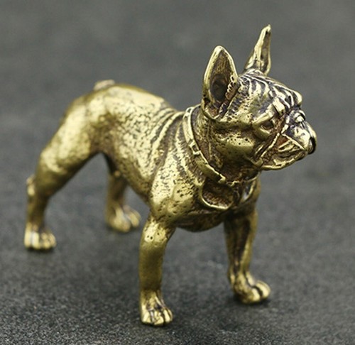 Brass Bulldog Dog Animal Statue Small Sculpture Tabletop Figurine Decor ...