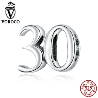 Voroco Authentic 100% Sterling Silver Numbers-30 DIY Charms For ...