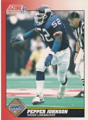 FREE SHIPPING-MINT-1991 Score Pepper Johnson #152-PLUS GIANTS BONUS ...