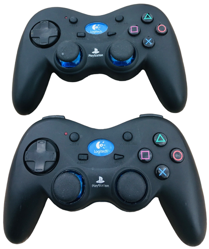 2 Logitech Controllers PS2 G-X2D11 Wireless Action Pair PlayStation 2 ...