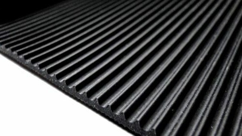 6mm Grooved Anti Slip Rubber Matting Fine Ribbed / Squares & Strips in ...