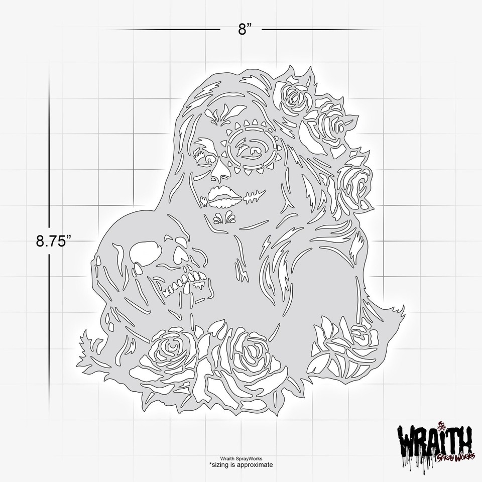 Day of the Dead Pinup #2 - Reusable Airbrush Stencil Template | eBay