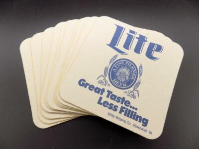 Lot of 10 Vintage Miller Lite 2 Sided "Great Taste...Less Filling ...