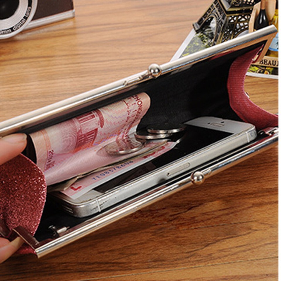 Women Glitter Clutch Purse Evening Party Wedding Banquet Handbag ...