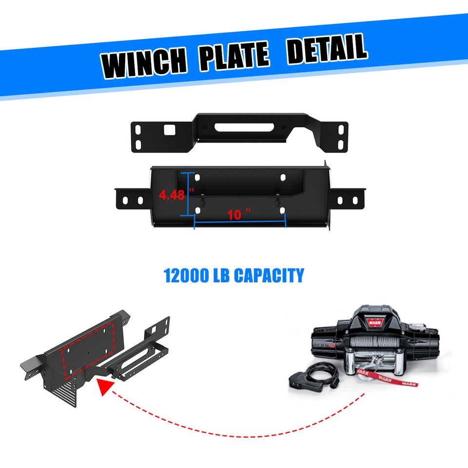Hidden Winch Plate For 2017 2018 2019 2020 2021-2025 Ford F-250 F-350 ...