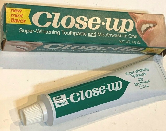 Vintage Retro Close Up Mint Toothpaste Tube with Box Full Unopened 4.6 ...