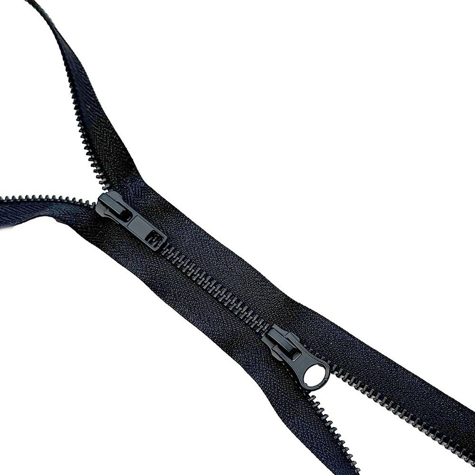 Jacket Zipper #5 Black Oxide Metal Two-Way Medium Weight Separating (4 ...
