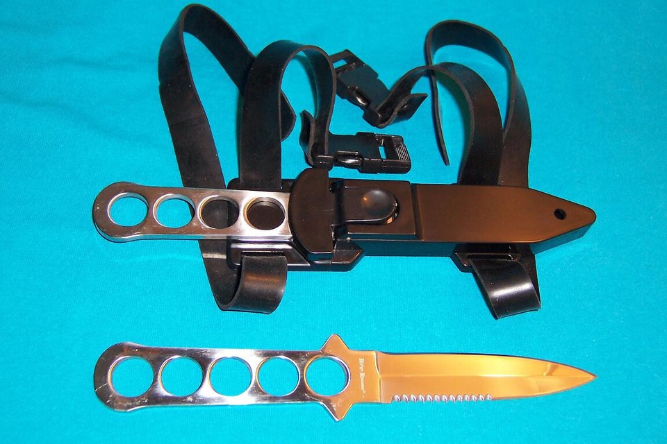RIDGE RUNNER TIGER SHARK SCUBA DIVING SNORKELING KNIFE W/ LEG - ARM ...