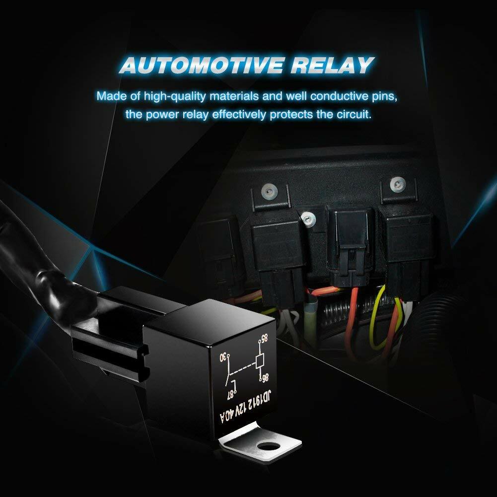 NILIGHT LED Light Bar Wiring Harness Kit 12V 40Amp Fuse Relay ON/OFF ...