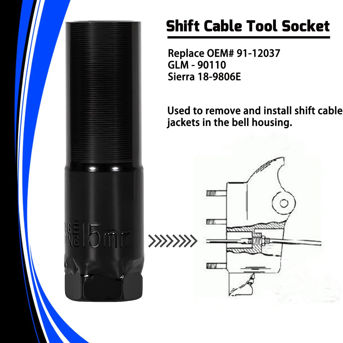 Shift Cable Tool Socket & Hinge Pin Tool for Mercruiser Alpha 1 Gen I ...