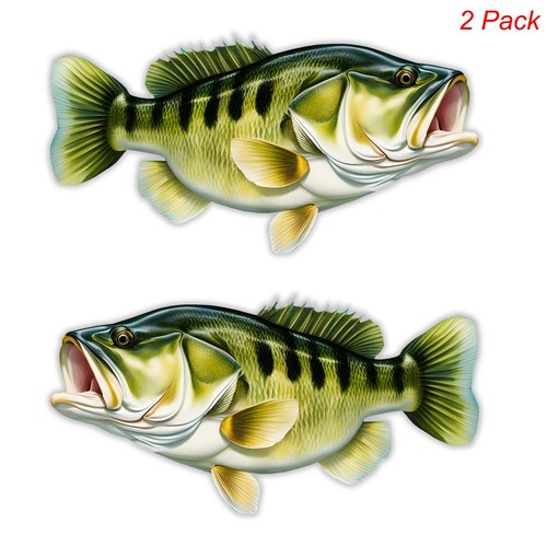 2 Pack Largemouth Bass Sticker Fish Decal Fishing Boat Car Truck Camper ...