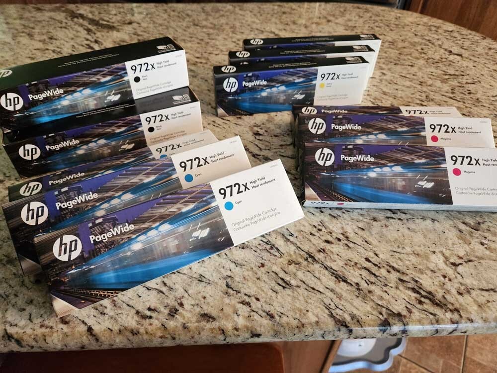 HP 972X PAGE WIDE HIGH-YIELD CARTRIDGES - SET OF 4 / GENUINE HP NEW ...