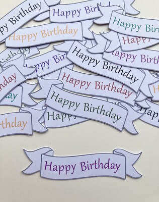 Happy Birthday Sentiments Banners Embellishments Card Toppers Card ...