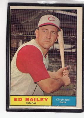 1961 ED BAILEY - Topps Baseball Card # 418 - Cincinnati Reds - Vintage ...