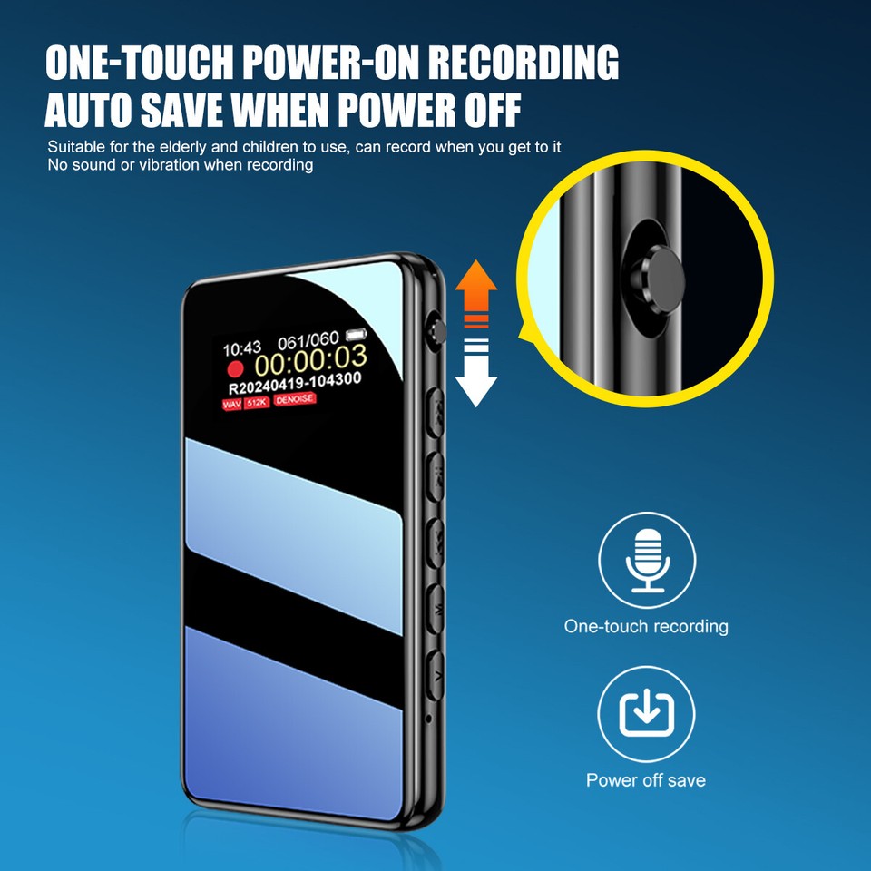 800Hr Hidden Voice Activated Recorder Digital Audio Recording Device ...