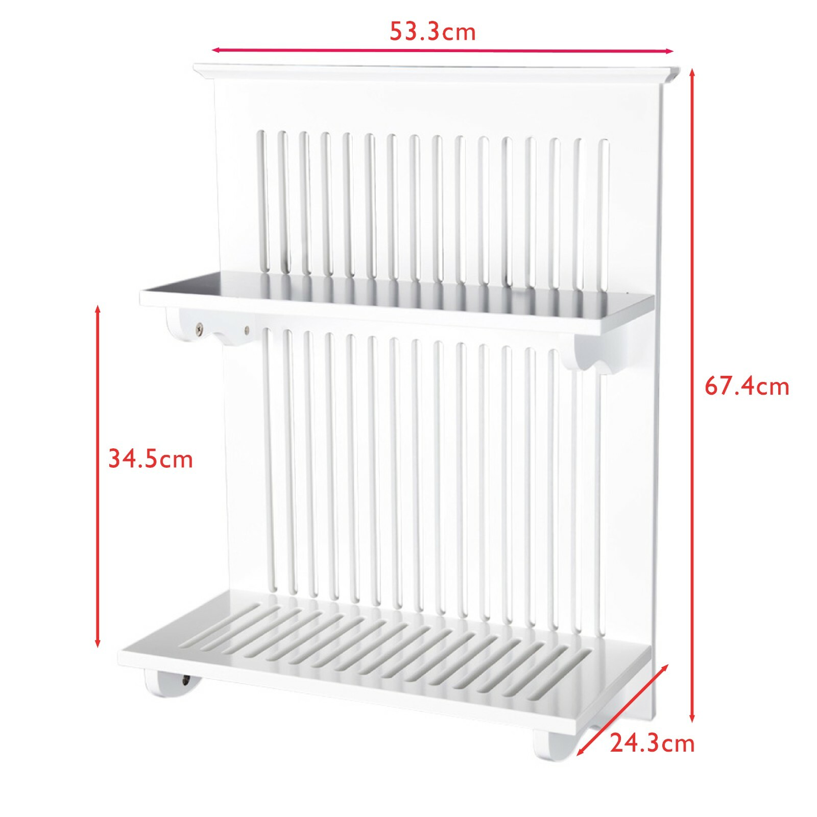 Aston Kitchen Plate Rack with Shelf, White, Wood, Wall Mounted | eBay UK