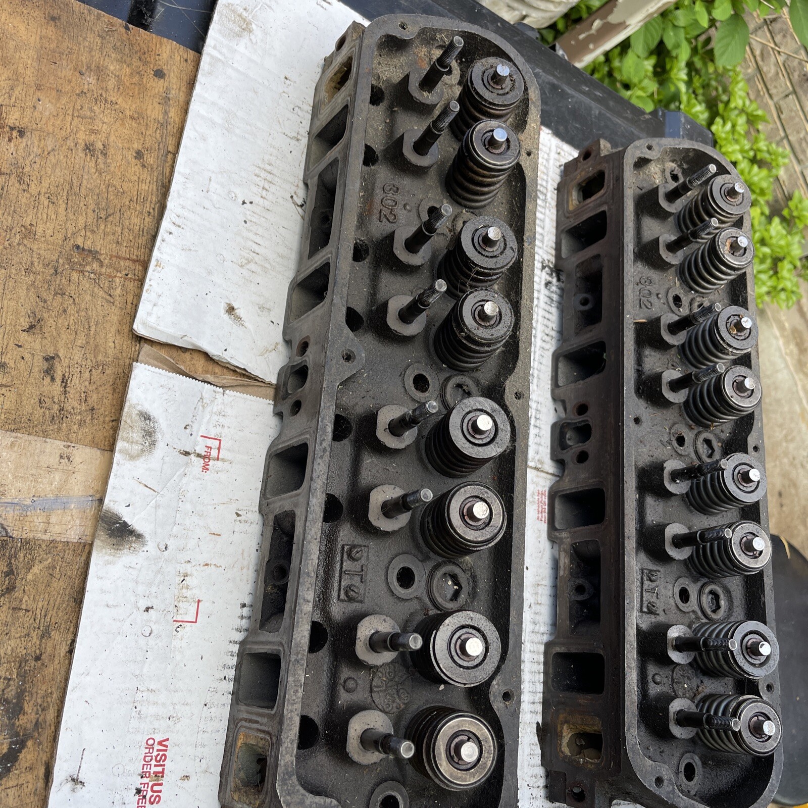 OEM Original 1969 302 Ford Cylinder Heads C9TE Mustang Fairlane Comet ...