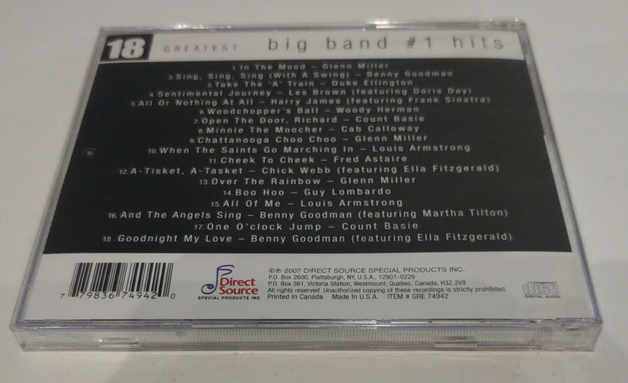 18 Greatest Big Band #1 Hits CD 2007 Direct Source for sale online | eBay