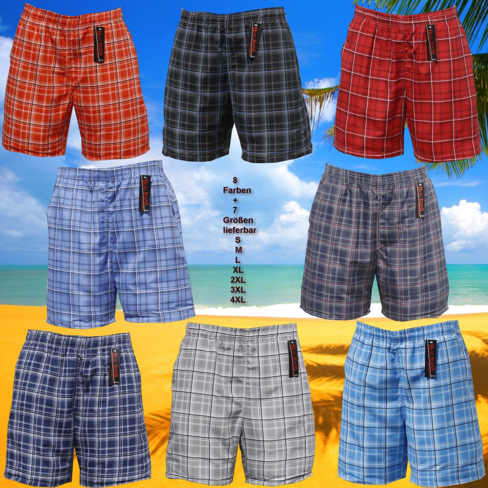 BADE SHORT BADESHORTS BERMUDA BADEHOSE BUG5664-02 in S-4XL meine ...